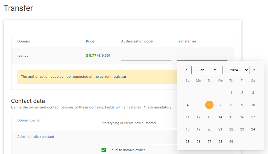 How to schedule a domain transfer – Openprovider