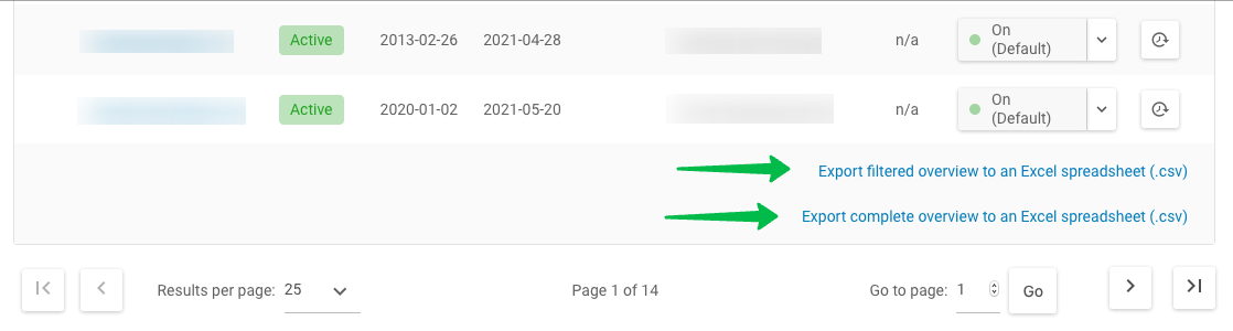 How to export a list with domains from the control panel? – Openprovider