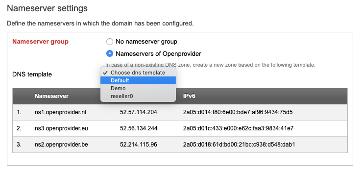 How to change nameservers of a domain – Openprovider
