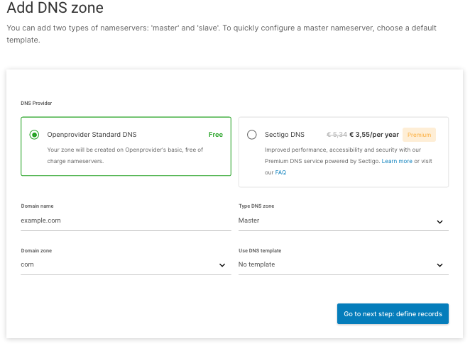 How to create a zone? – Openprovider