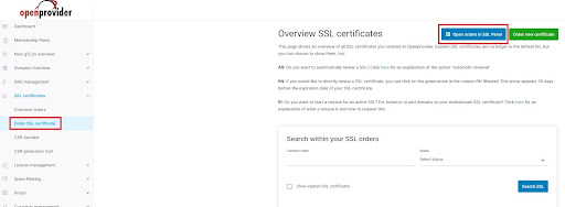 Setting up SSL Email notifications – Openprovider